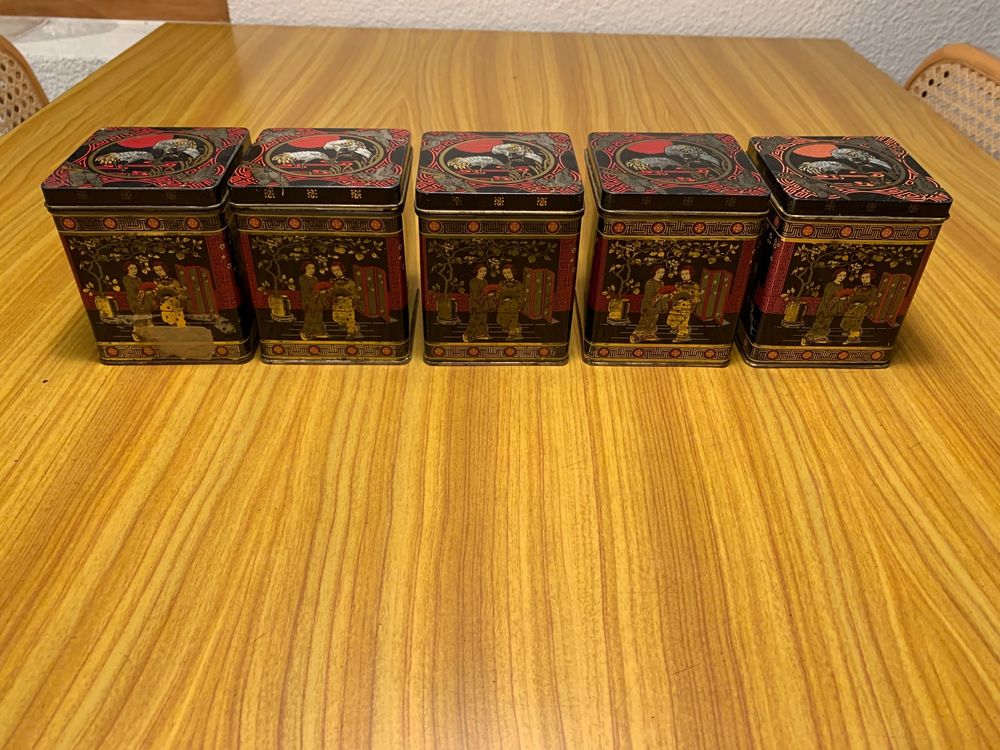 Teedosen Blechdosen 80er 80s Vintage Set Aufbewahrungsdosen (Gebraucht ...