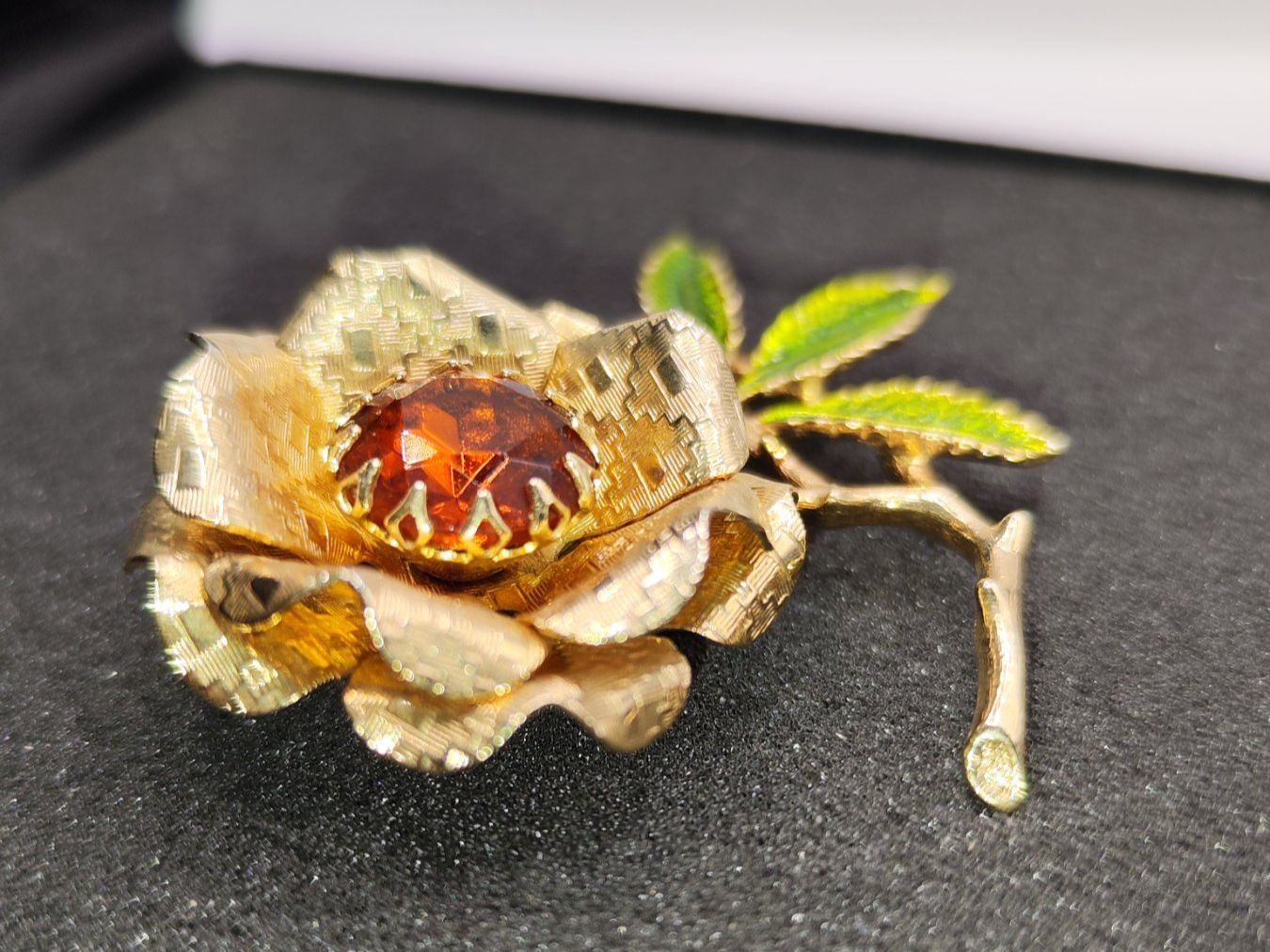 SARAHCOV Vintage Gablonzer XL Brosche Rosen Form Emaill Top (Gebraucht ...