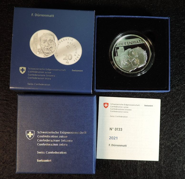 20 Franken F.Dürrenmatt PP, 2021 mit Signatur (Neu und originalverpackt) in Duggingen für CHF 98 ...