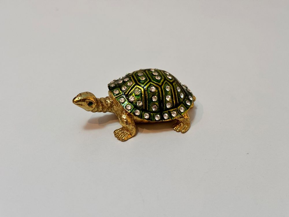 QIFU Schildkröte Schmuckdose Grün mit Steinen | Kaufen auf Ricardo