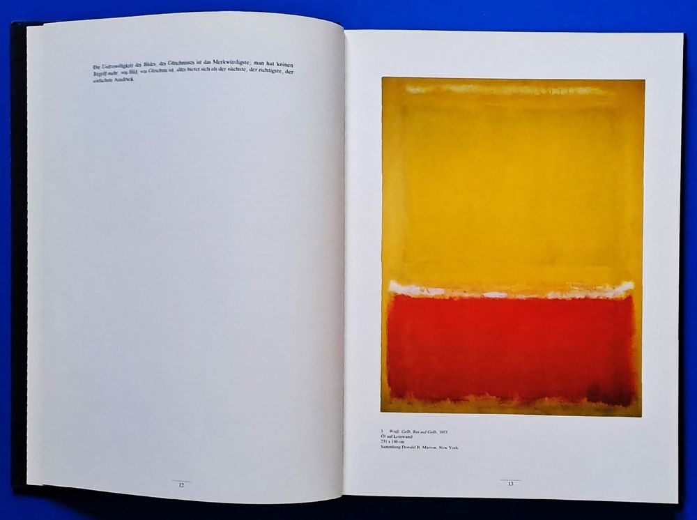 MARK ROTHKO: Die Gewalt der Stille. Erstausgabe 1987. (Gebraucht) in ...