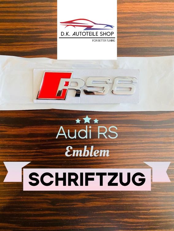 Audi RS6 Emblem Schriftzug Logo aus Metall NEU in Rot/Chrom | Acheter ...