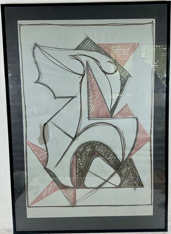 Grosse Interessante Abstrakte Mischtechnik-Zeichnung (Gebraucht) in Root für CHF 10 – nur ...