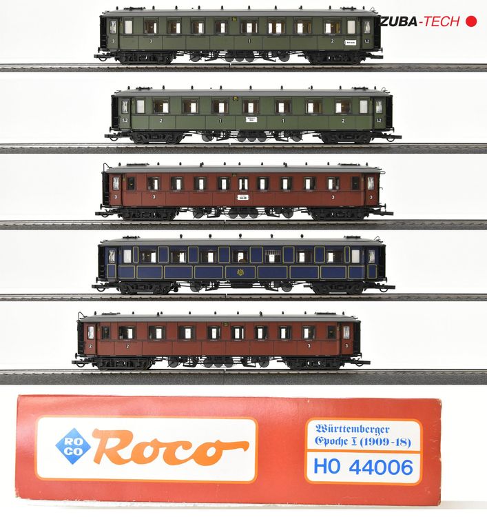 Roco 44006 Personenwagen-Set 5tlg. K.W.St.E. H0 GS mit OVP (Gebraucht ...