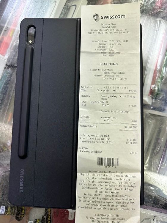 SAMSUNG GALAXY TAB S8 128GB 5G WIFI INKL.TASTATUR+LEDERETUI! (Gebraucht) in Zürich für CHF 529 ...
