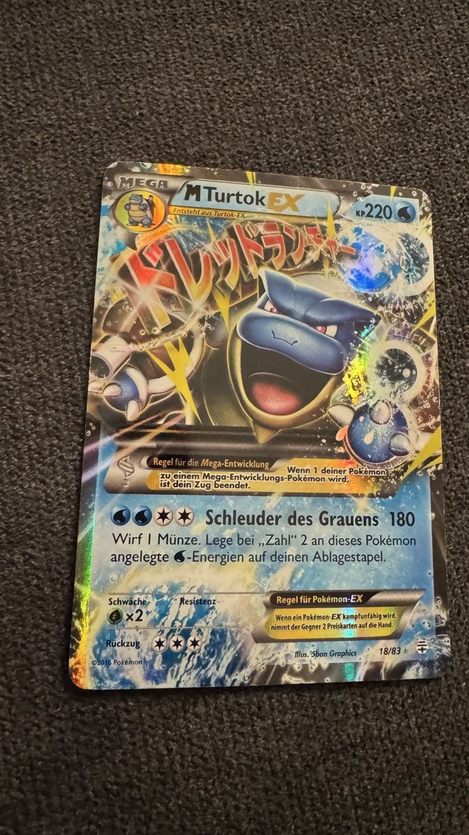 Mega Turtok EX - Top Zustand- Seltene Pokemon Karte! MTurtok (Neu ...