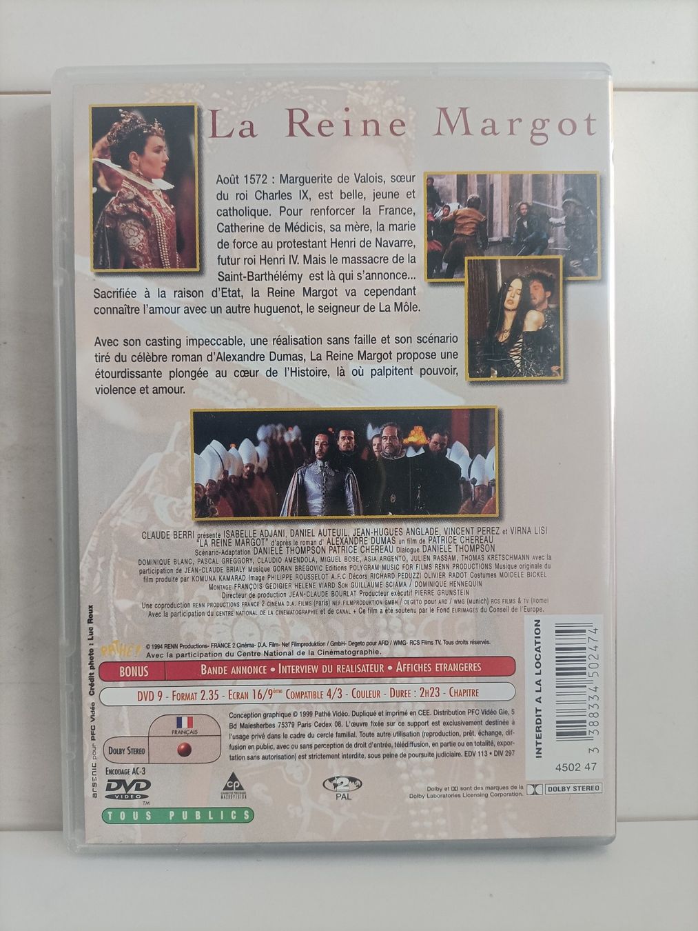 DVD La Reine Margot (fr) Isabelle Adjiani Daniel Auteuil (D'occasion) à ...