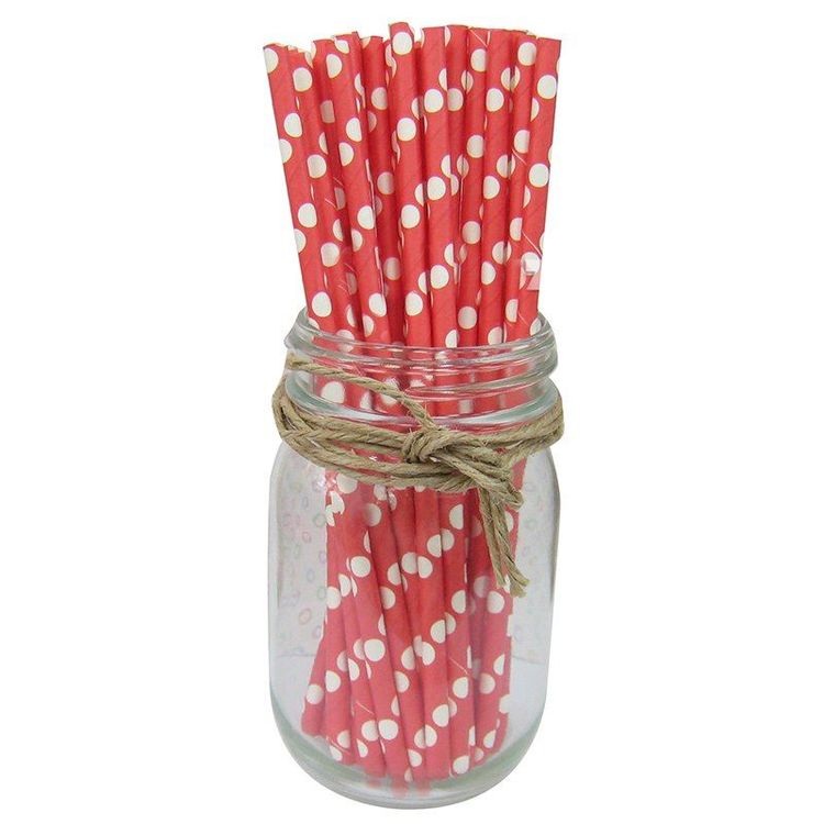 NEU Strohhalm rot-weiss Polka dot -80709 | Kaufen auf Ricardo