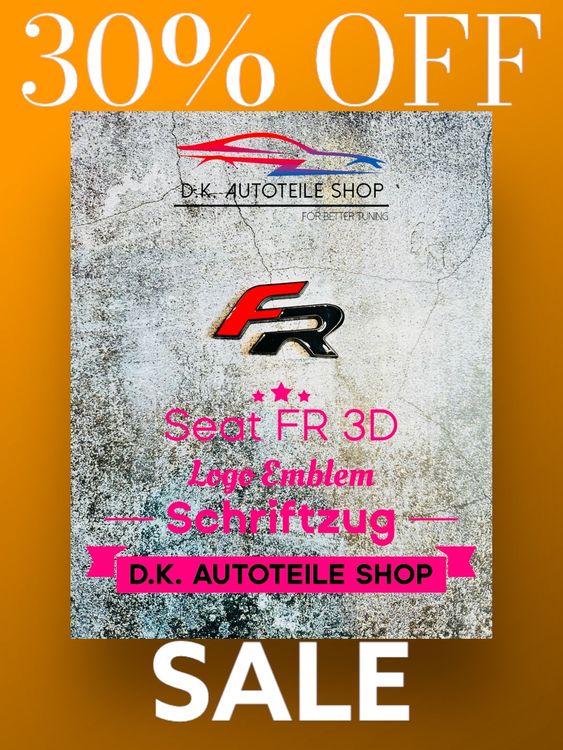 Seat FR Emblem Schriftzug Logo Metall Neu in diversen Farben (Neu und ...