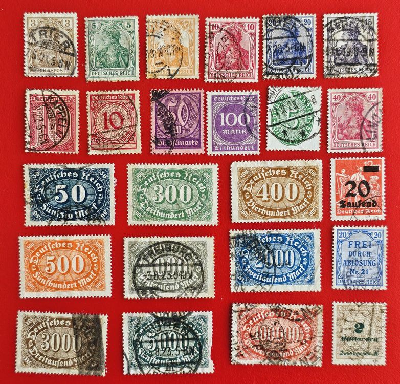 DEUTSCHES REICH INFLATION KLEINE SAMMLUNG 1923 GEST. (Gebraucht) in Düdingen für CHF 3 – mit ...