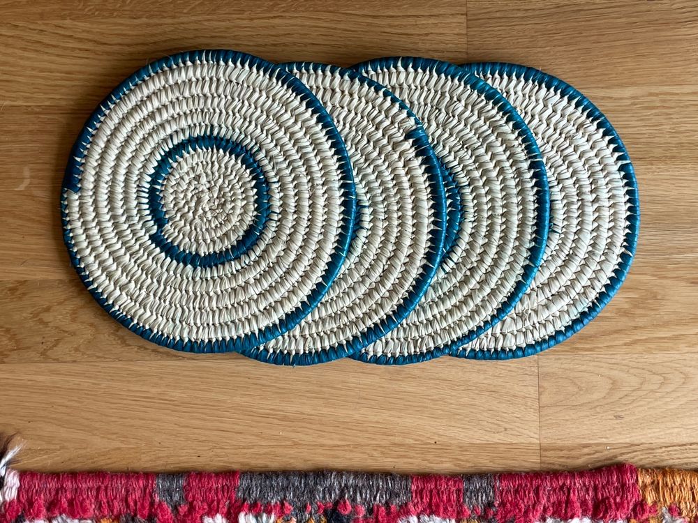 Farbige Topfuntersetzer fairtrade & handmade (Neu (gemäss Beschreibung ...