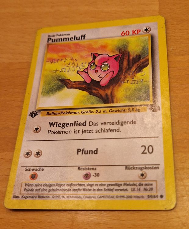 Pokémon TCG Pummeluff 54/64 1.Edition Basisset | Kaufen auf Ricardo