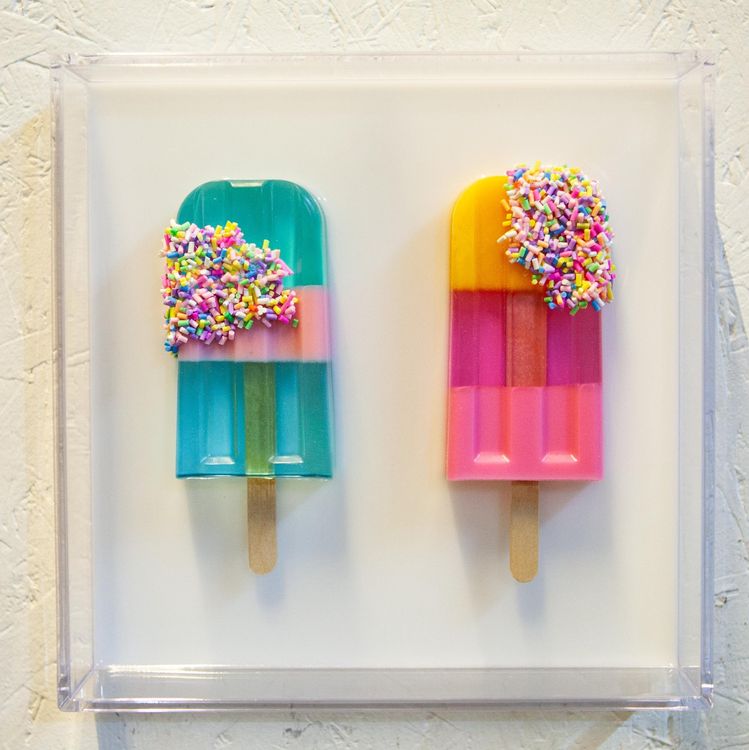 Gemälde, Pop Art, Eis am Stiel , Resinart, Unikat (Neu und ...