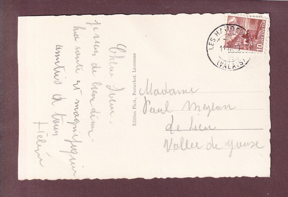 AROLLA - Les mulets de la Poste - 1948 // bord découpé // (D'occasion ...