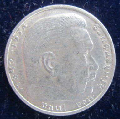 Silber 2 Reichsmark Hindenburg 1938 Mz B Deutsches Reich | Kaufen auf Ricardo