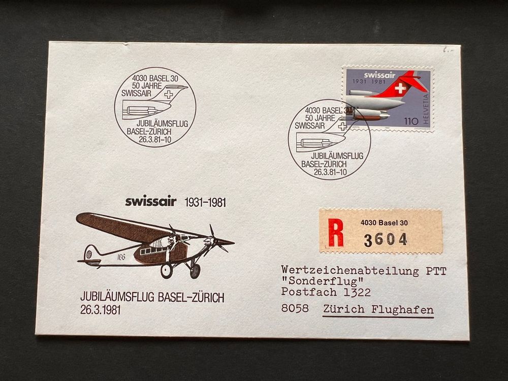 Swissair Jubiläums-Flug Basel-Zürich 1981 (R91) | Kaufen auf Ricardo