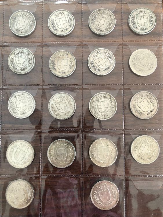 5Fr Silber LOT(18x divJG mit 1952 ) (Gebraucht) in Obfelden für CHF 190 – mit Lieferung auf ...
