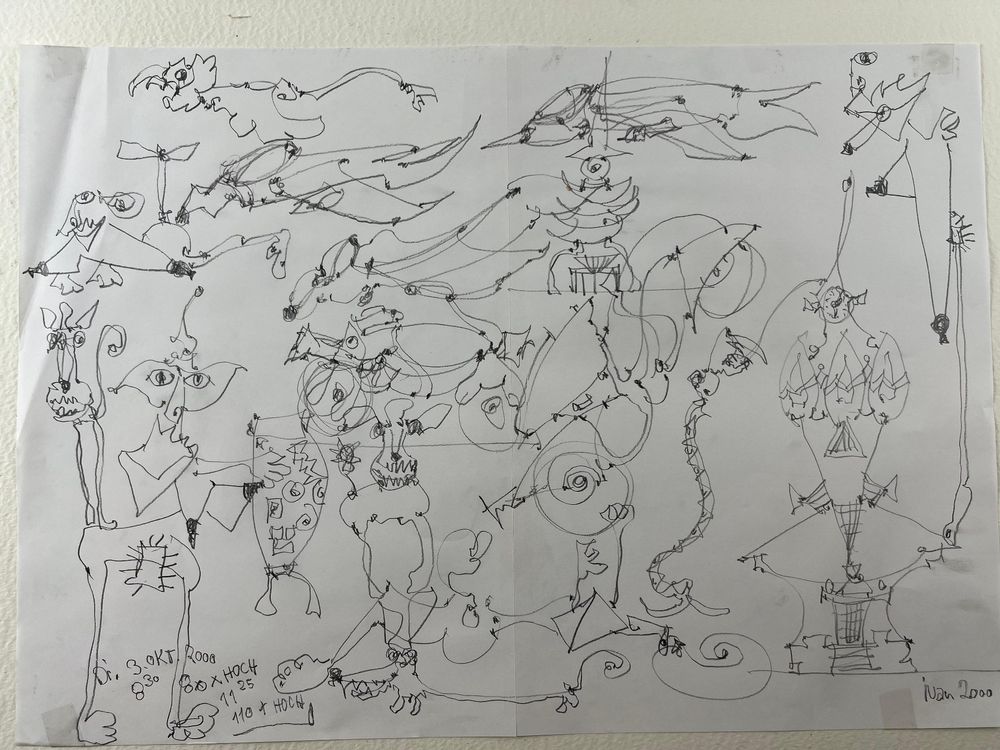 ivan Hotz (19??-2021) Original Grosser Zeichnung Signiert (Gebraucht ...