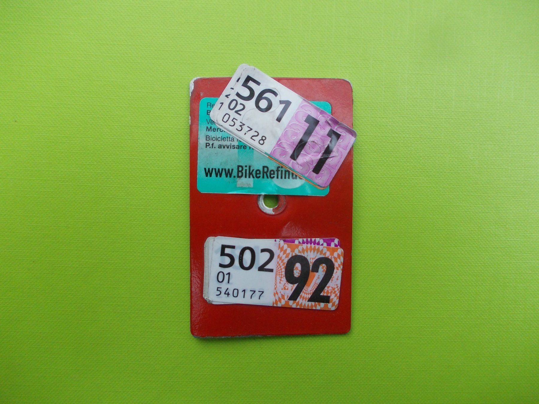 Velonummer / Fahrradnummer ZH 92 (Zürich 1992) (Gebraucht) in ...