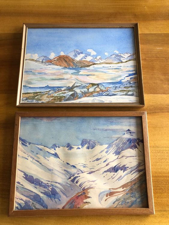 2 kleine Aquarelle von T. Kaiser - Engadin -1926 (Gebraucht) in Bassersdorf für CHF 110 – mit ...