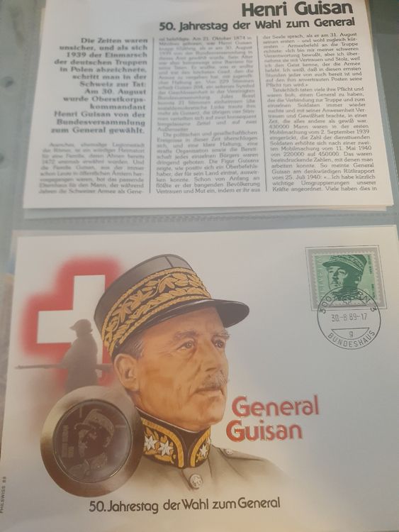 Münzbrief Henri Guisan 5 CHF (Neu (gemäss Beschreibung)) in Glattbrugg für CHF 10 – mit ...
