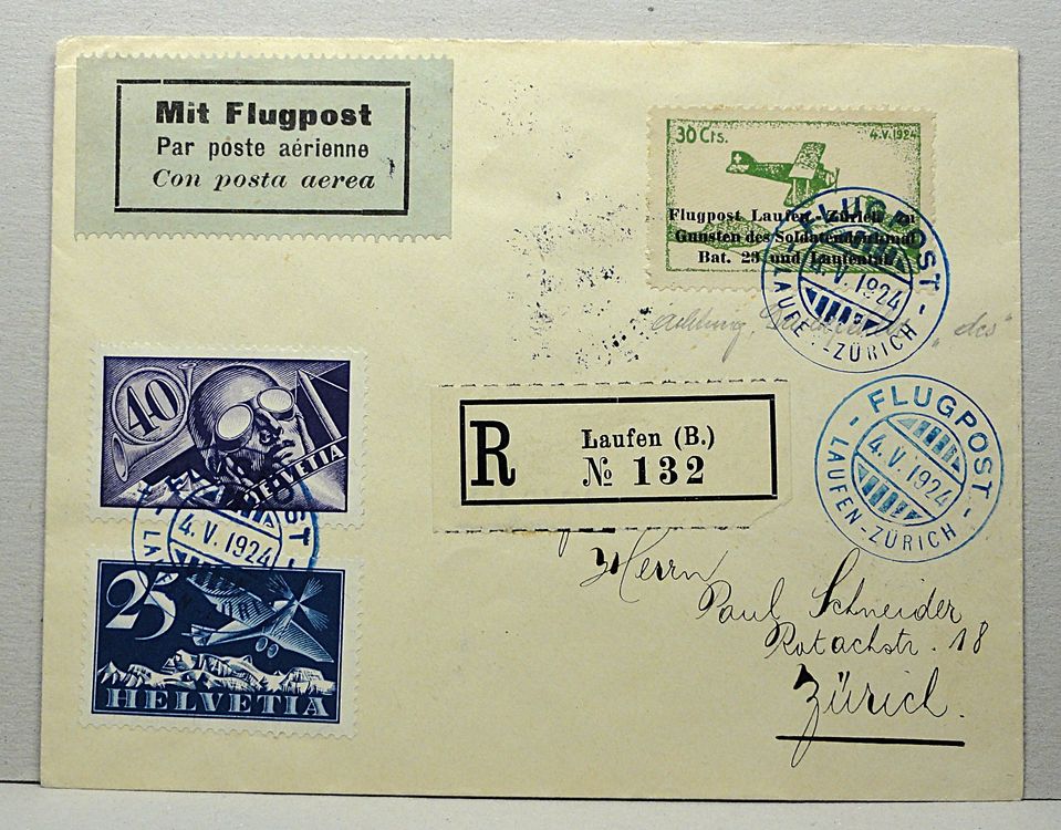 Brief Pro Aero F5-F7 / Laufen-Zürich 4.V.1924 | Kaufen auf Ricardo