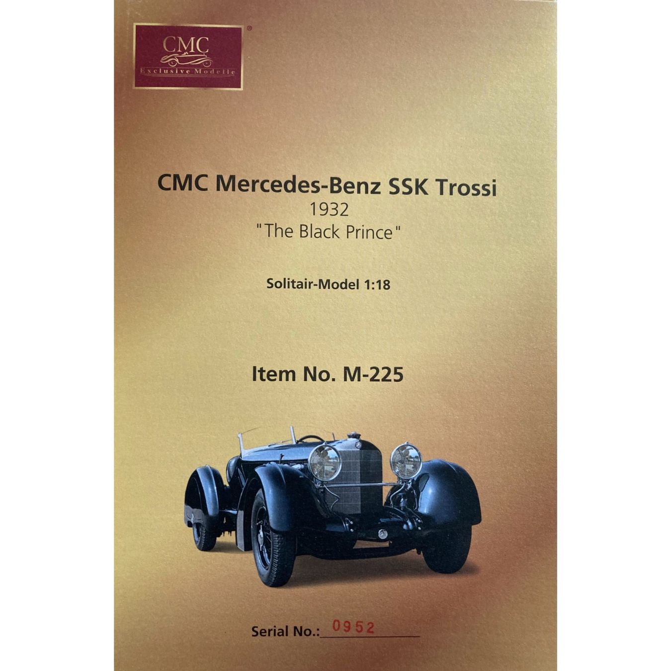 CMC Mercedes-Benz SSK Trossi 1932, "The Black Prince" 1:18 (Neu und ...