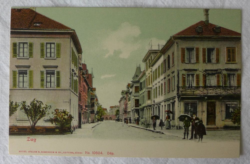 AK ZUG, Häuserfassaden, belebt, Strasse ? | Kaufen auf Ricardo