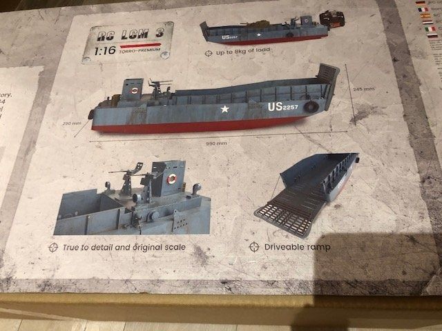 RC TORRO Landungsboot LCM 3 GFK 1:16 Normandie Landung RTR (Neu und ...
