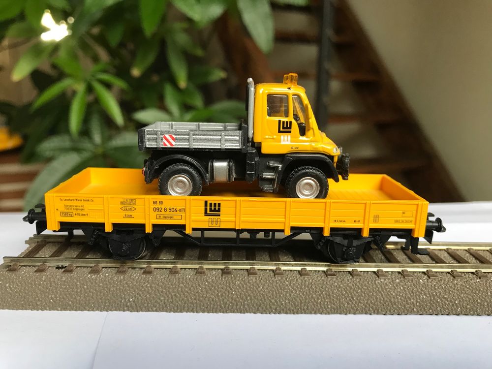 märklin 00754-11,niederbordwagen mit unimog „Leonhard Weiss“ | Kaufen ...