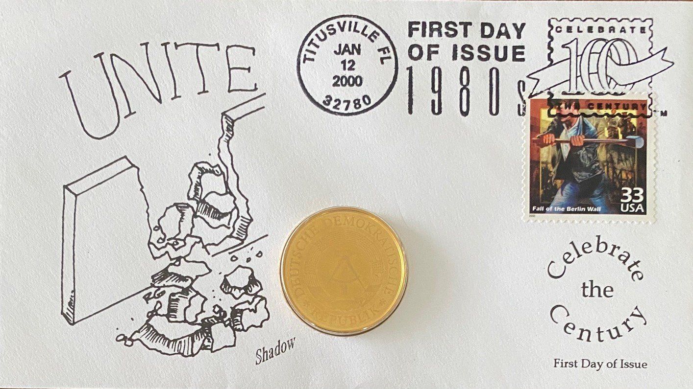 Münzbrief USA Mauerbruch Berlin mit 24K verg. Münze (Gebraucht) in ...