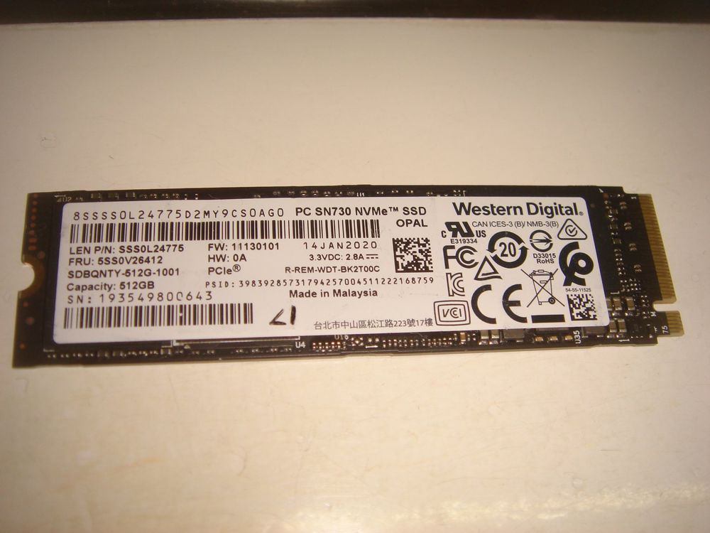 1 stück 512gb m.2 nvme ssd. WD. Details siehe Bildern. (Gebraucht) in ...