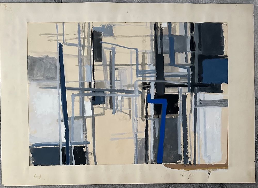 50er Jahre Abstrakte Mischtechnik Unl.Sig | Kaufen auf Ricardo