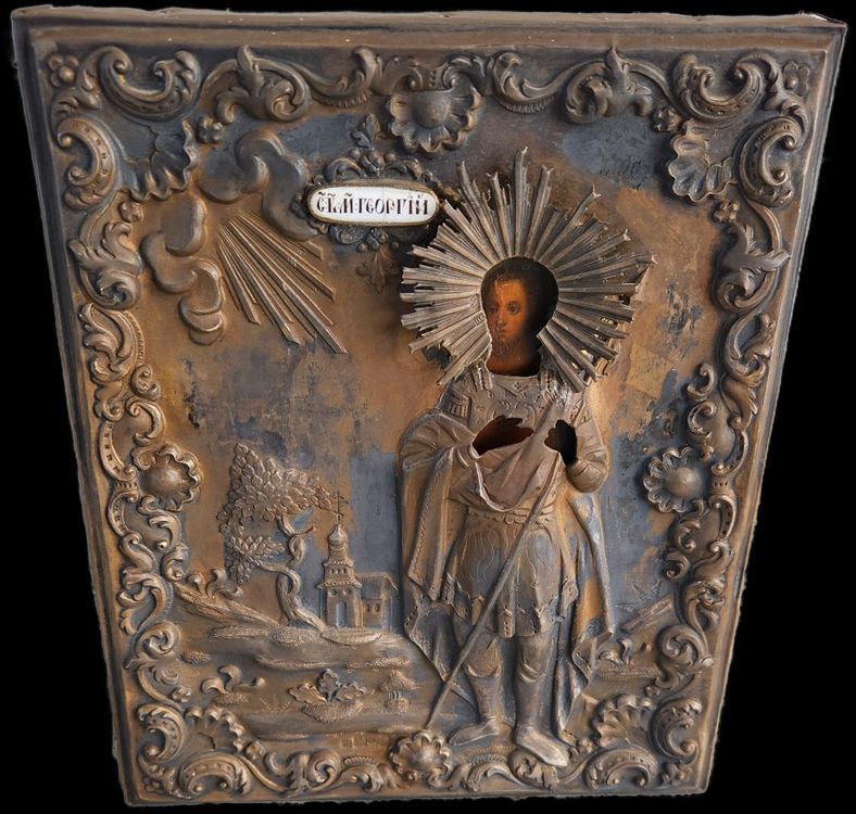 Antike Russische Ikone mit Silber Oklad 1851 | Kaufen auf Ricardo
