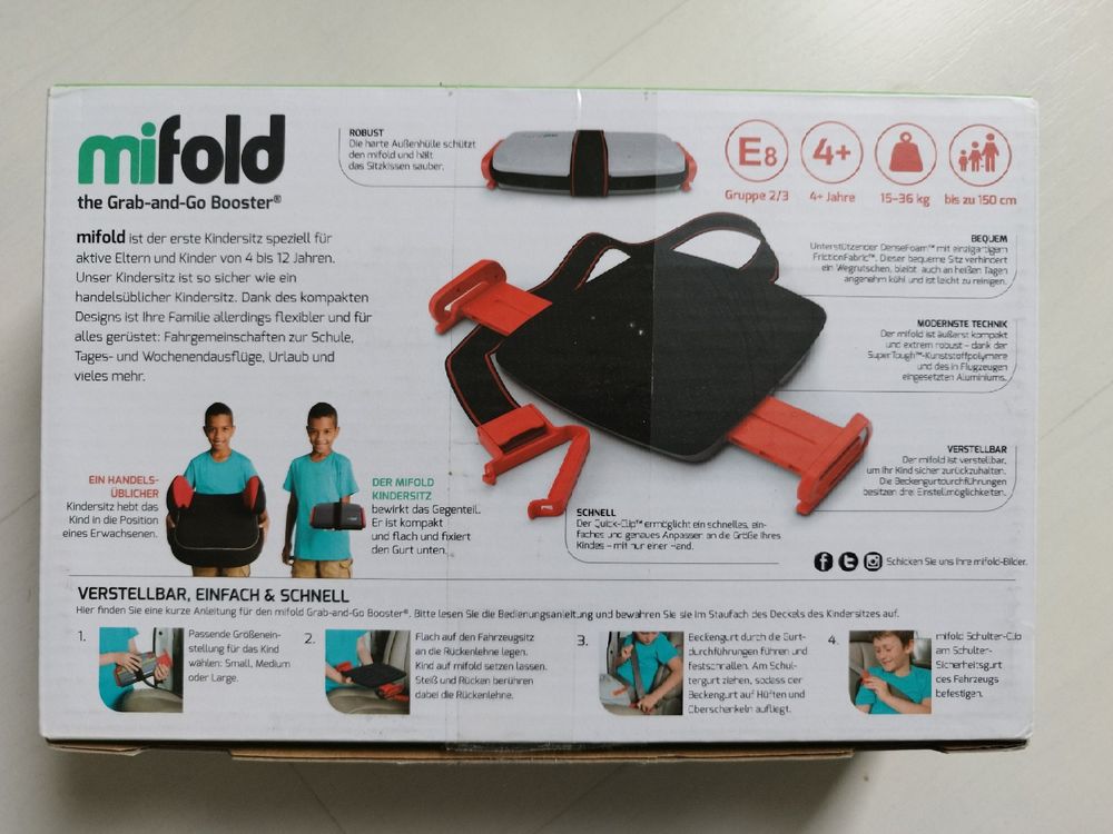 mifold Kindersitz - klein und leicht, ideal für unterwegs (Neu und ...