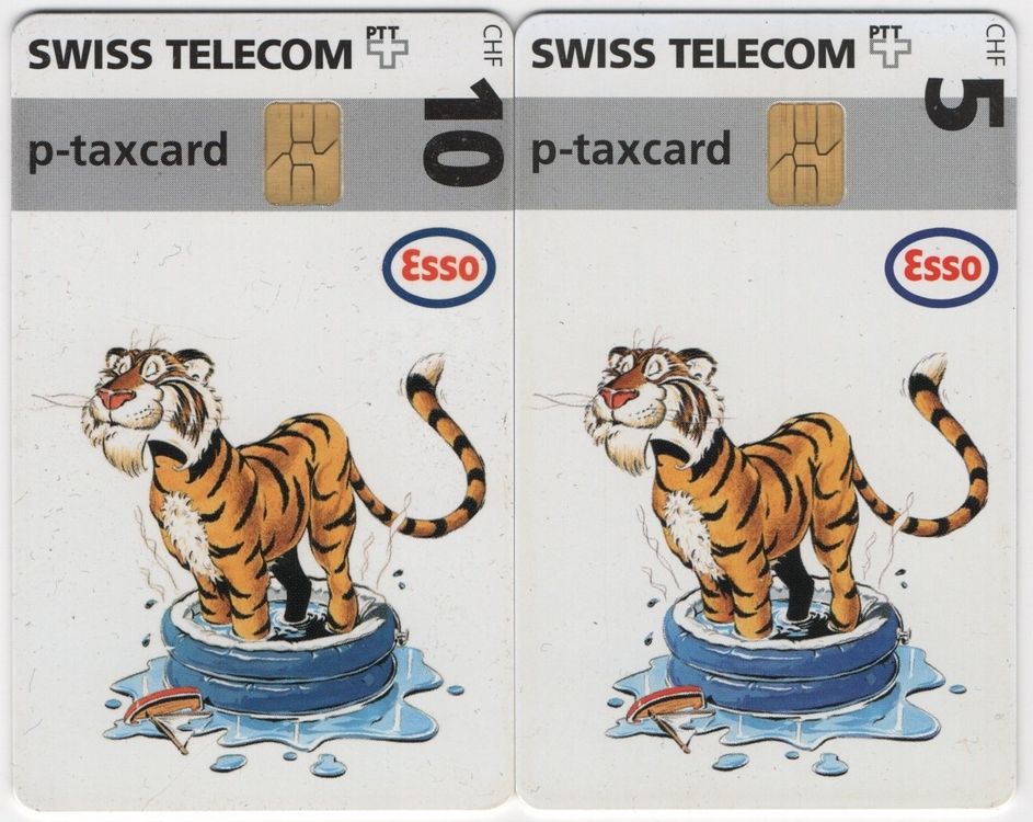 5 + 10 CHF Esso Tiger - seltenes Set Firmen Chip Taxcards | Kaufen auf ...