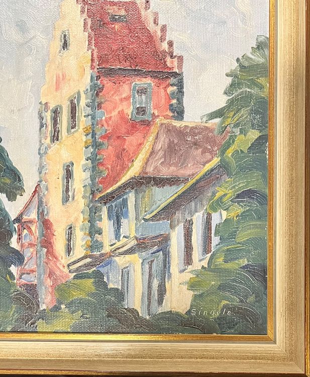 Dorf Ansicht Gemälde Signiert | Kaufen auf Ricardo