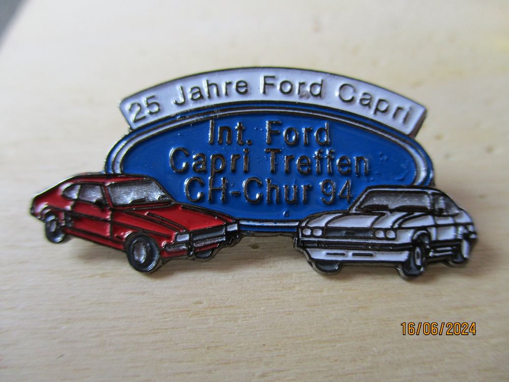 Ford Capri 25 Jahre Treffen Chur 1994 RAR Pin (Neuf (Voir description ...