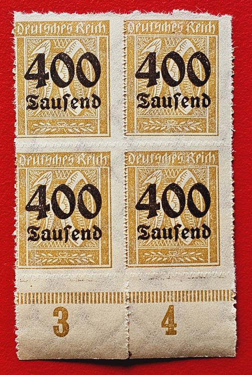 DEUTSCHES REICH INFLATION VIERERBLOCK ÜBERDRUCK GEZACKT** | Kaufen auf Ricardo