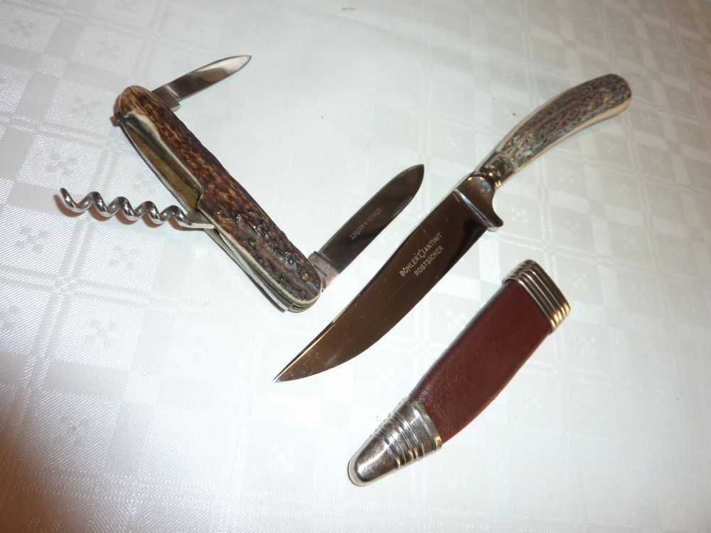 Sackmesser Jagdmesser/Nicker Horn Edelstahl BÖHLER Solingen (Gebraucht ...