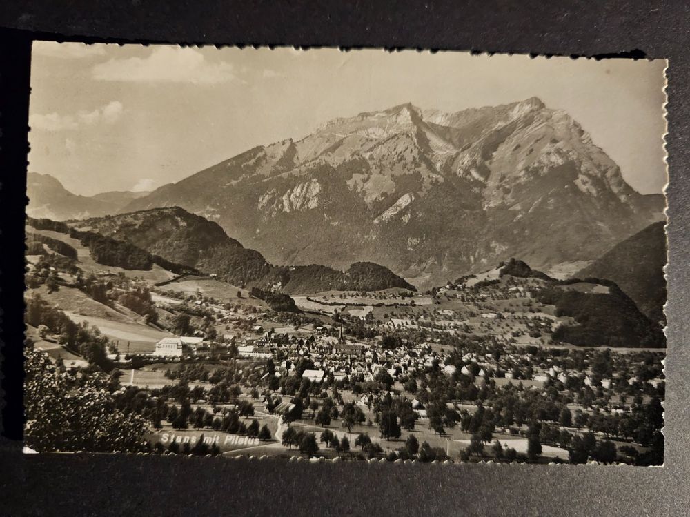 PK Stans mit Pilatus Antike Postkarte (Gebraucht) in Dallenwil für CHF 5 – mit Lieferung auf ...