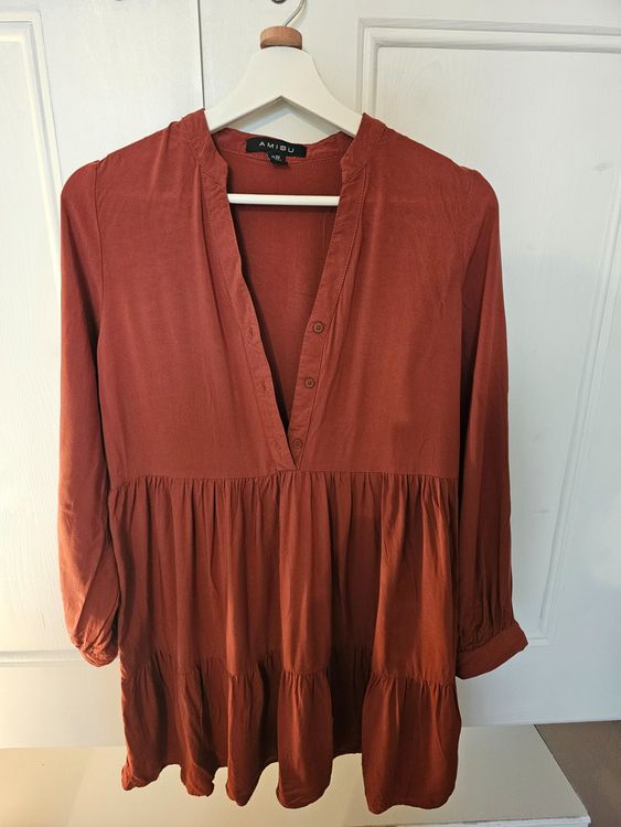 AMISU kurzes Kleid Rostrot Gr. 34 Herbst Look Top Zustand! (Gebraucht ...