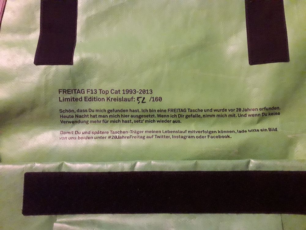 Freitag-Tasche F13 Limited Edition Kreislauf 52/160 | Kaufen auf Ricardo
