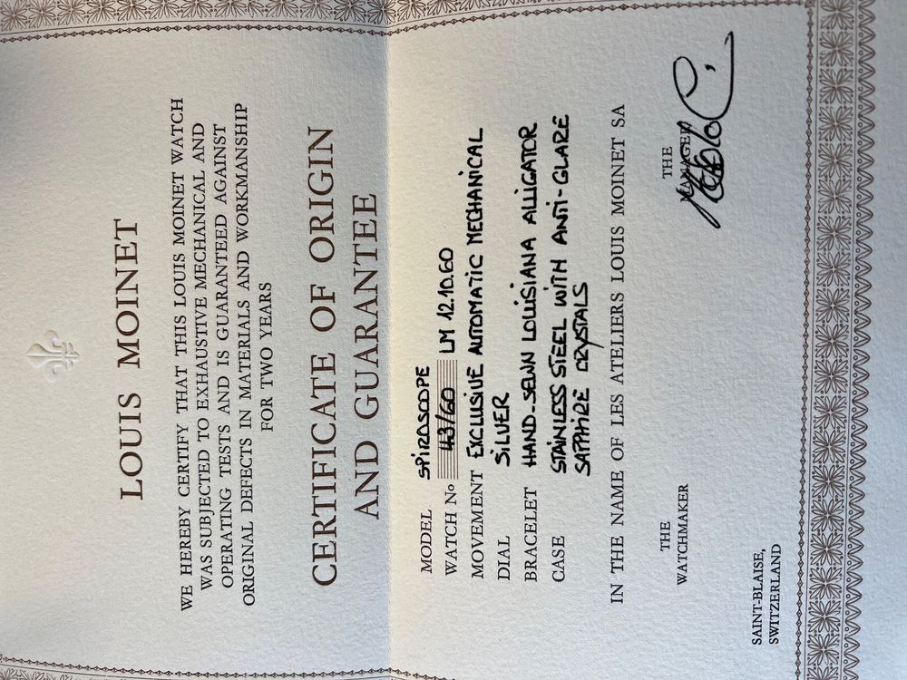 Montre Louis Moinet Spiroscope série limitée | Kaufen auf Ricardo