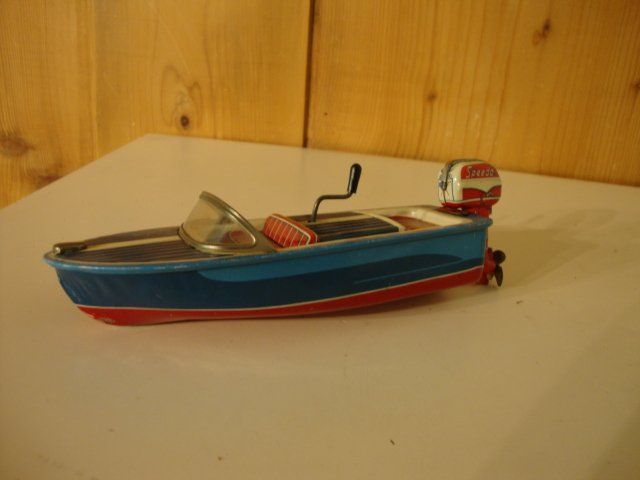 50er Jahre HAJI Japan Blechspielzeug Boot SPEEDO (Gebraucht) in ...