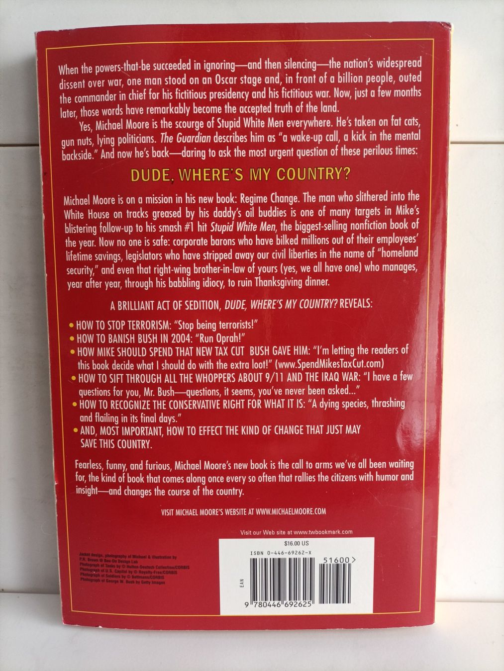 Dude, where's my country? / Michael Moore / Warner books 200 (Gebraucht ...