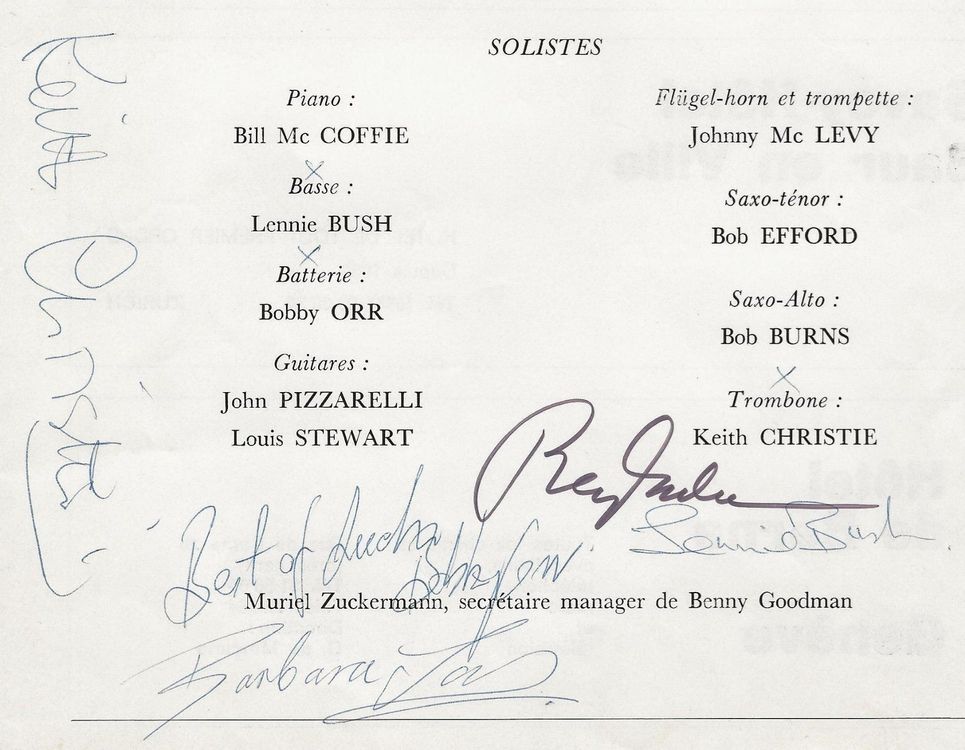 Benny Goodman & Big Band, signed, Jazz!!, Autograph | Kaufen auf Ricardo Benny Goodman & Big Band, signed, Jazz!!, Autograph | Kaufen auf Ricardo
