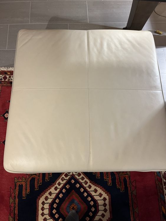 Walter Knoll Square Leder Hocker, Beige, Top Zustand! (Gebraucht) in ...