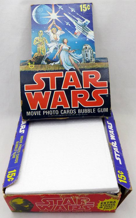 STAR WARS MOVIE TOPPS BUBBLE GUM CARDS BOX 1ST SERIE 1977 (Gebraucht ...