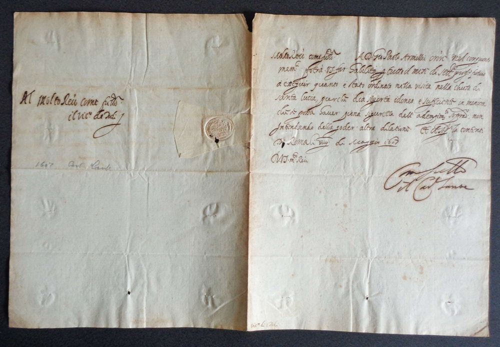 1607: Lettera del cardinale Marcello Lante della Rovere | Kaufen auf ...
